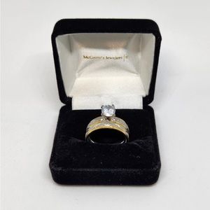 Jewelry | New Two Tone 2 Piece Steel Wedding Ring Set | Poshmark